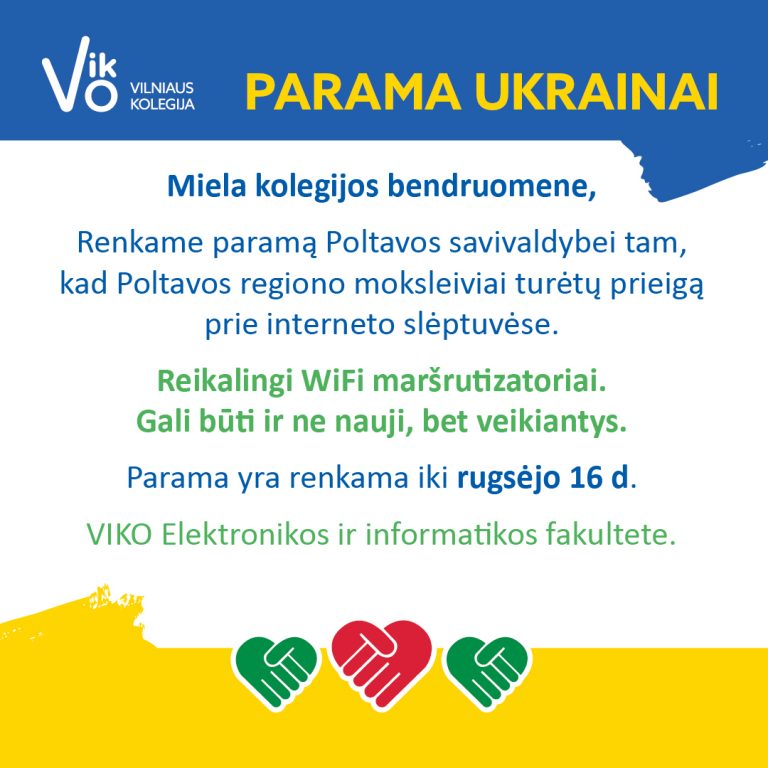 Parama Ukrainai. Renkame paramą Poltavos savivaldybei. – VIKO