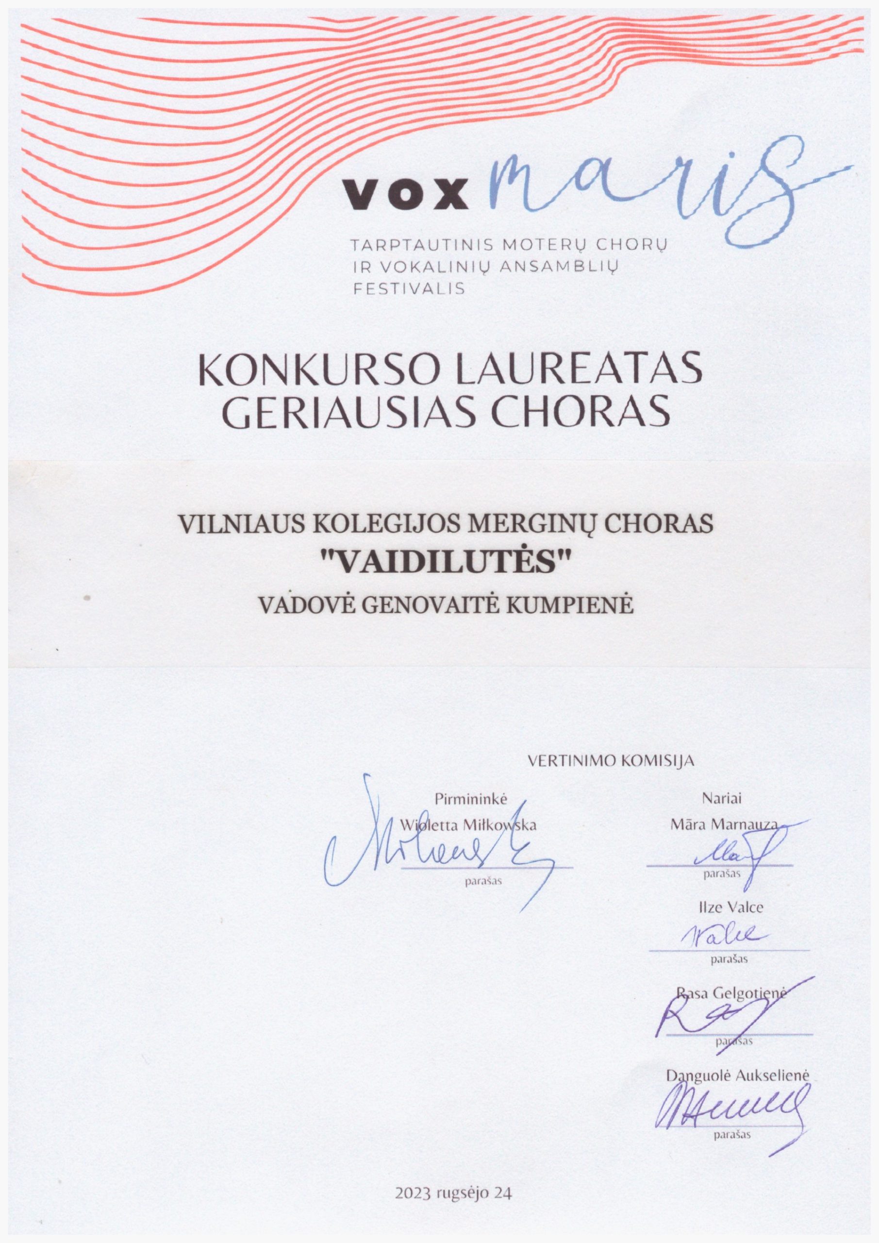 VIKO merginų choras „Vaidilutės“ apdovanotas I laipsnio diplomu! – VIKO