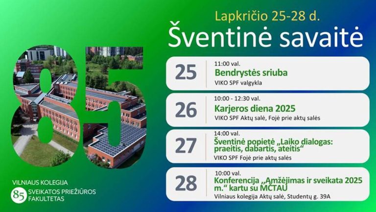 Sveikatos priežiūros fakultetui – 85! – VIKO